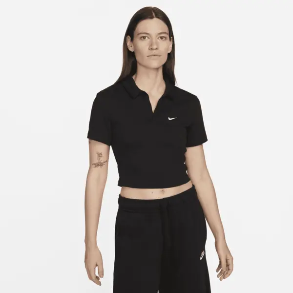 Nike Sportswear Essential Short-sleeve Polo Top - Black