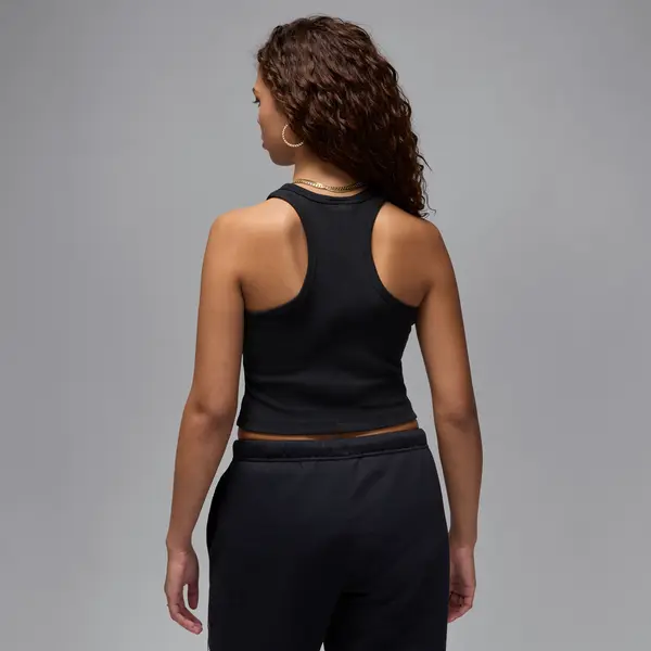 JORDAN Essentials Ribbed Cropped Tank Top - Black