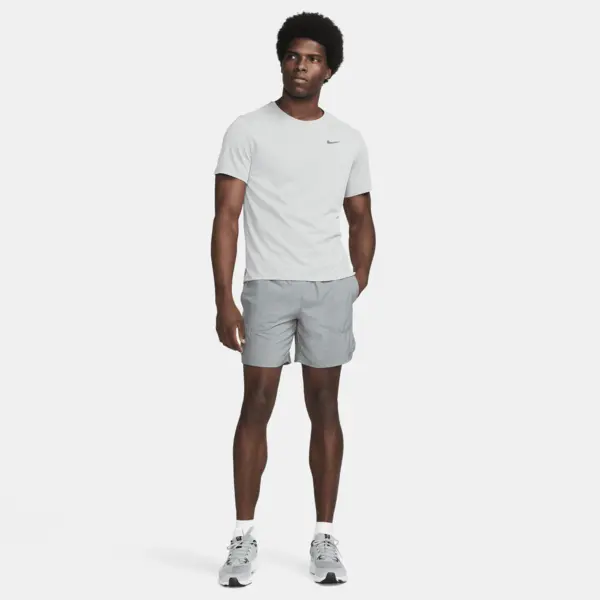 Nike Miler Dri-fit Short-sleeve Running Top - Grey