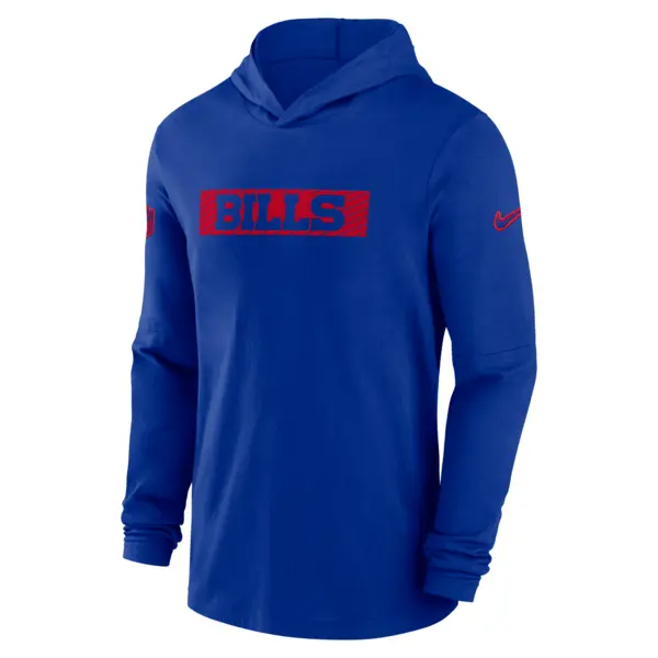 Nike Buffalo Bills Sideline Dri-fit Nfl Long-sleeve Hooded Top - Blue