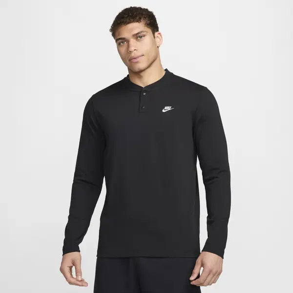 Nike Club Long-sleeve Henley - Black