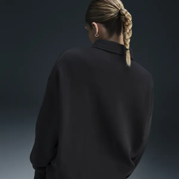 Nike Sportswear Phoenix Fleece Oversized 1/4-zip Polo - Black