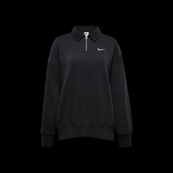 Nike Sportswear Phoenix Fleece Oversized 1/4-zip Polo - Black