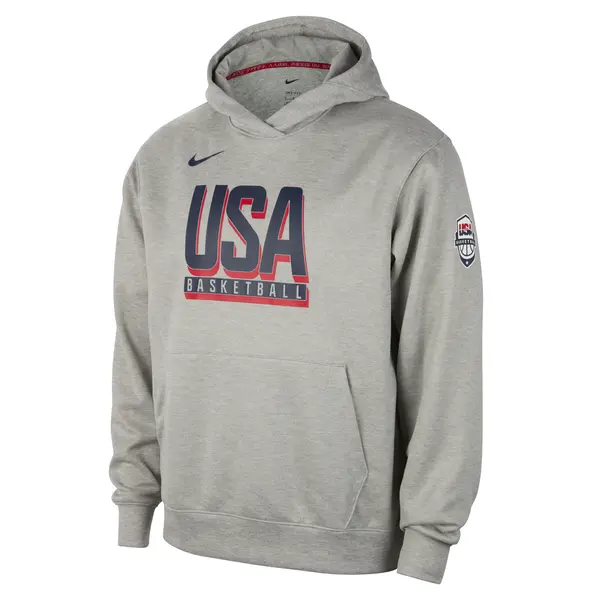 Nike Usa Practice Basketball Fleece Hoodie - Grey