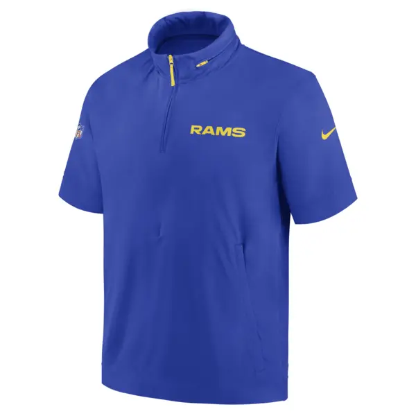 Nike Los Angeles Rams Sideline Coach Nfl 1/2-Zip Short-Sleeve