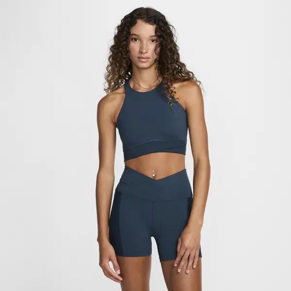 Nike One Twist Light-support Lightly Lined High-neck Sports Bra - Blue