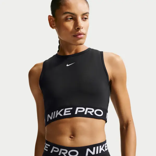 Nike Pro Dri-fit Cropped Tank Top - Black