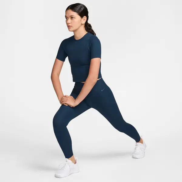 Nike Zenvy Rib High-waisted 7/8 Leggings - Blue