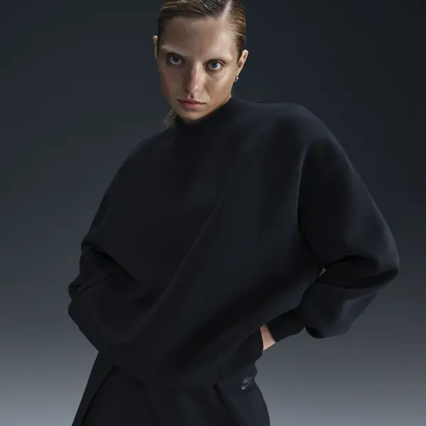 Nike Sportswear Tech Fleece Oversized Crew-neck Sweatshirt - Black