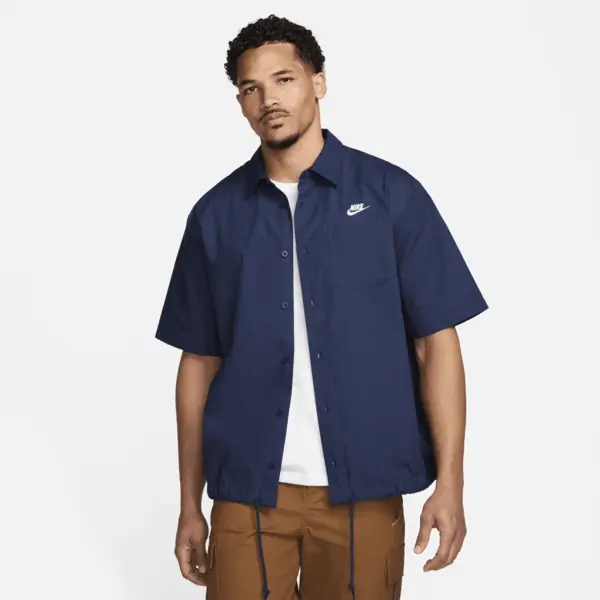 Nike Club Short-sleeve Oxford Button-up Shirt - Blue