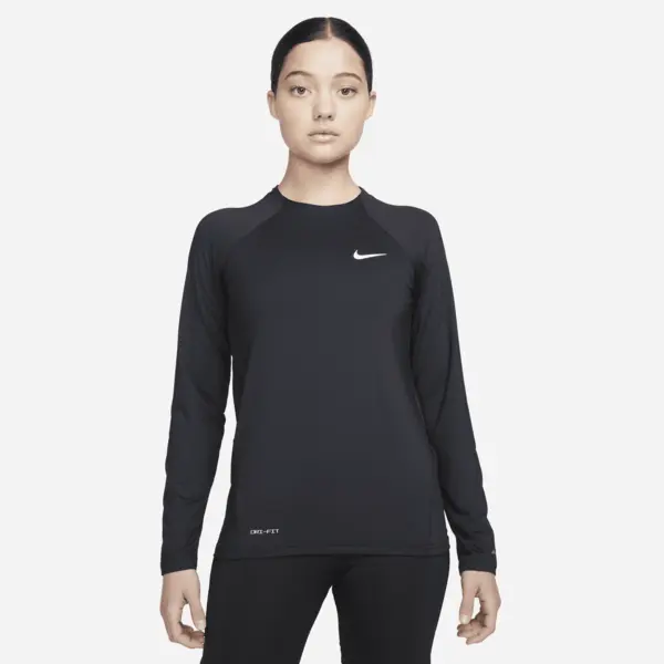 Nike Dri-fit Uv Long Sleeve Swim Top - Black
