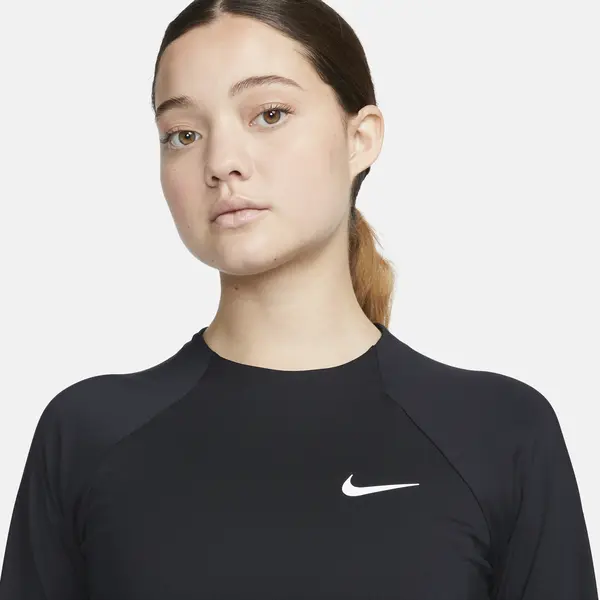 Nike Dri-fit Uv Long Sleeve Swim Top - Black