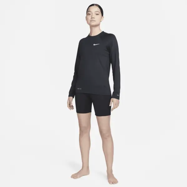 Nike Dri-fit Uv Long Sleeve Swim Top - Black