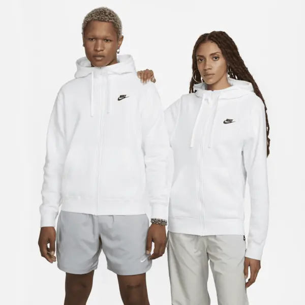 Nike Sportswear Club Fleece Full-zip Hoodie - White