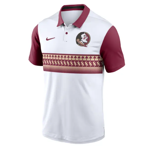 Nike Florida State Seminoles Primetime Campus Vapor Dri-fit College Polo - White