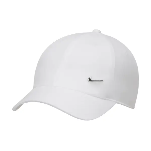 Nike Dri-fit Club Unstructured Metal Swoosh Cap - White