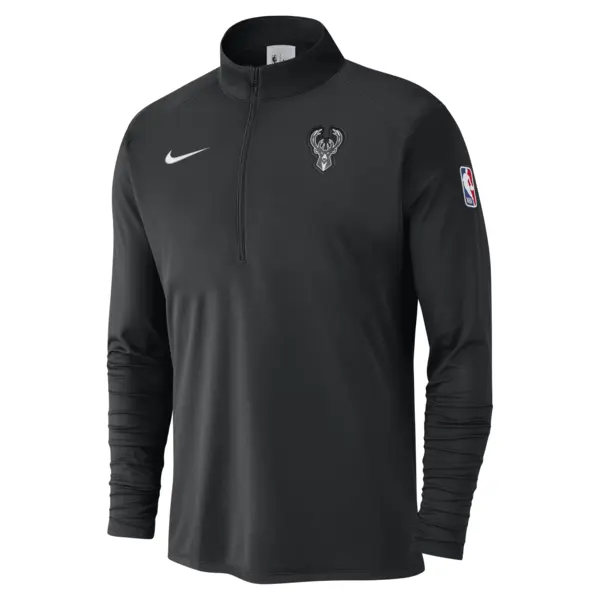 Nike Milwaukee Bucks Nba 1/2-zip Long-sleeve Top