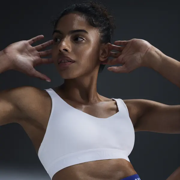 Nike Indy High Support Padded Adjustable Sports Bra - White