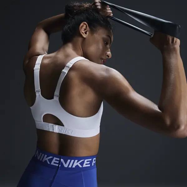 Nike Indy High Support Padded Adjustable Sports Bra - White