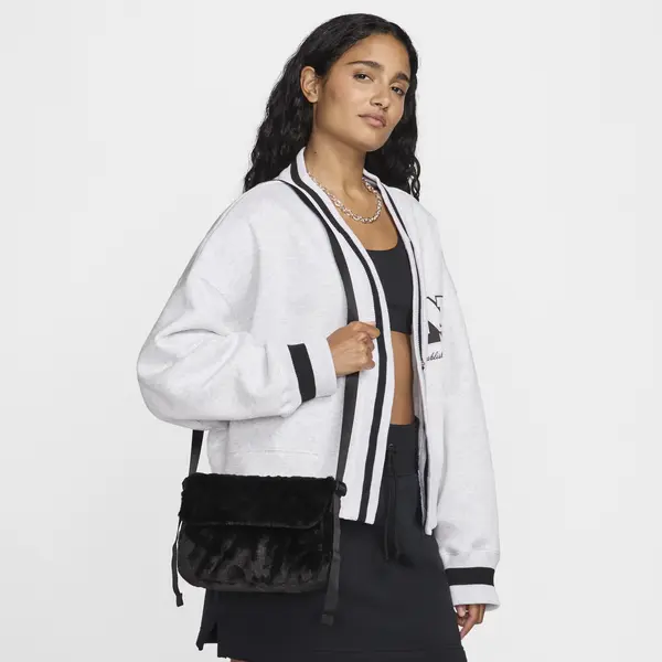 Nike Sportswear Futura 365 Faux Fur Crossbody Bag - Black