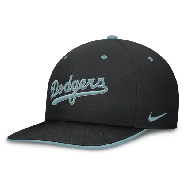 Nike Los Angeles Dodgers Pro Tech Script Dri-fit Mlb Adjustable Cap - Black