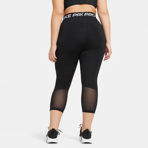 Nike Pro Mid-rise Crop Mesh-panel Leggings
