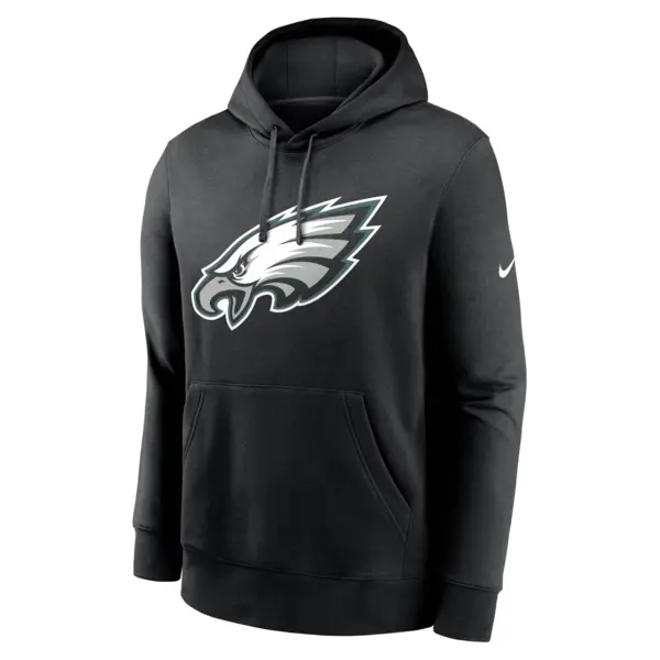 Nike Philadelphia Eagles Club Logo Nfl Pullover Hoodie - Black