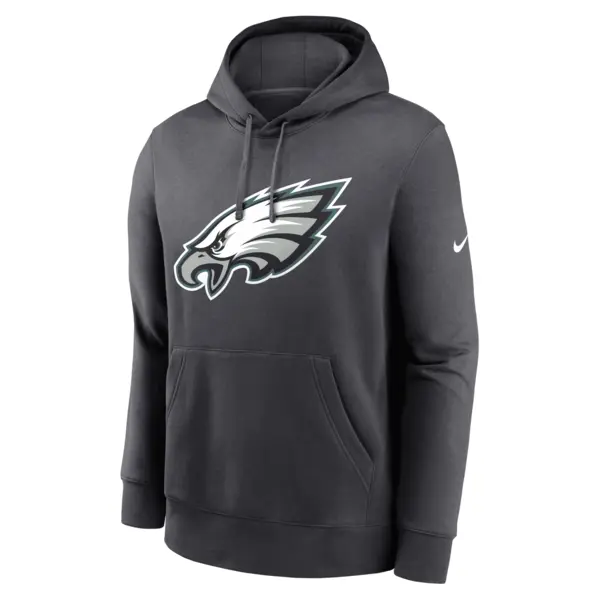 Nike Philadelphia Eagles Club Logo Nfl Pullover Hoodie - Grey