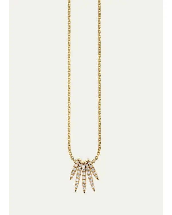 SYDNEY EVAN 14k Yellow Diamond Needle Drop Pendant Necklace - Gold