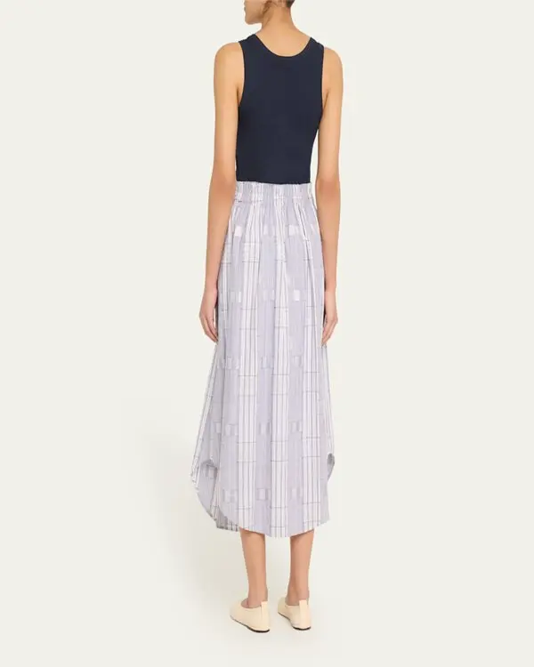 Ramy Brook Aralyn Combo Tank Midi Dress - Navy Patchwork | Editorialist