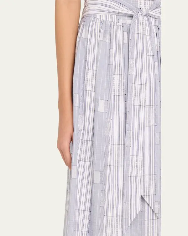 Ramy Brook Aralyn Combo Tank Midi Dress - Navy Patchwork | Editorialist