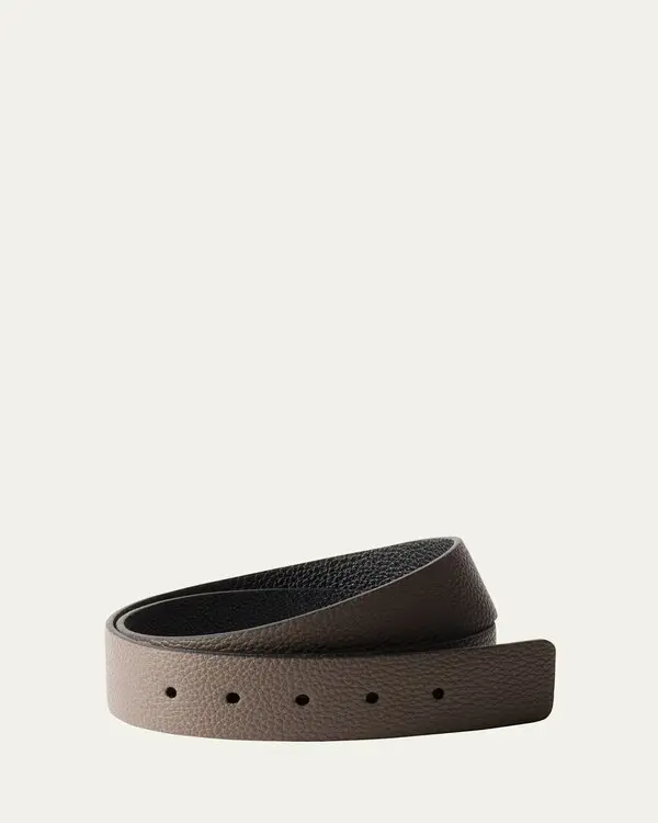 Prada Diano Reversible Leather Belt Strap - Brown