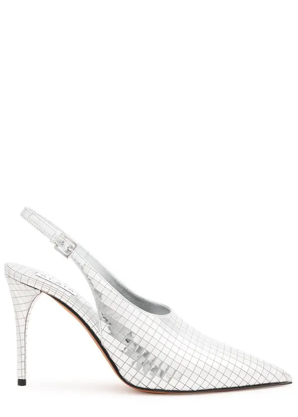 Alaïa Metallic Leather Slingback Pumps