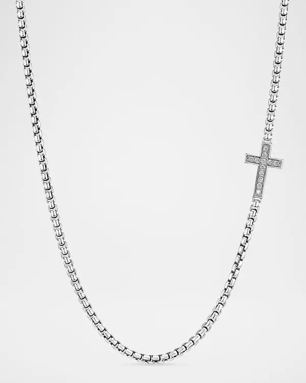 David Yurman Sideways Cross Station Necklace - Diamond
