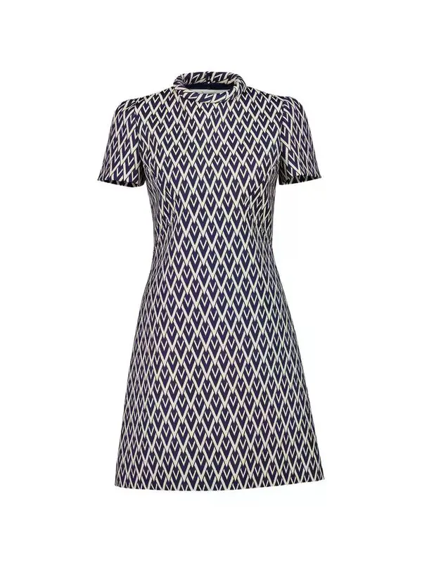 Valentino Garavani Toute La V Jacquard Mini Dress - Neutrals