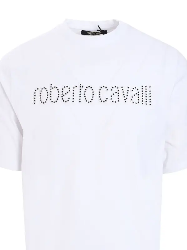 Roberto Cavalli Logo Appliqué Cotton T-shirt