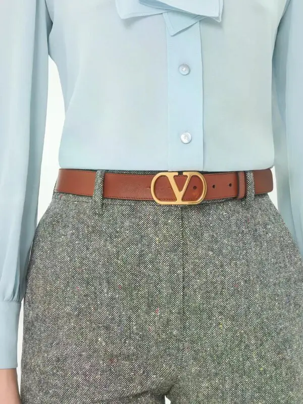 Valentino Garavani Logo-plaque Belt - Brown
