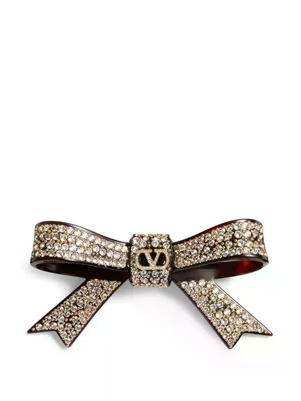 Valentino Garavani Vlogo Signature Hair Clip - Brown