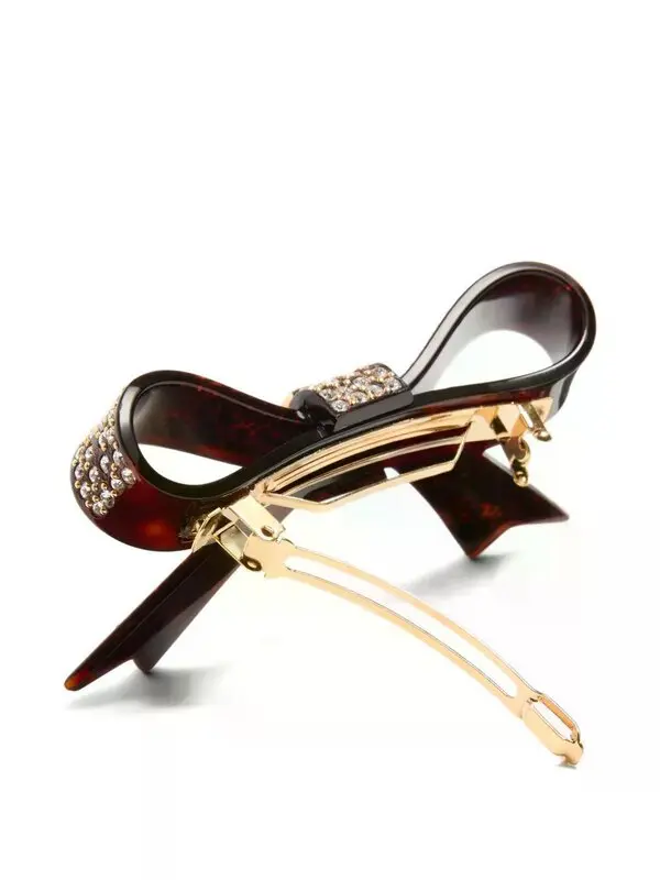 Valentino Garavani Vlogo Signature Hair Clip - Brown | Editorialist