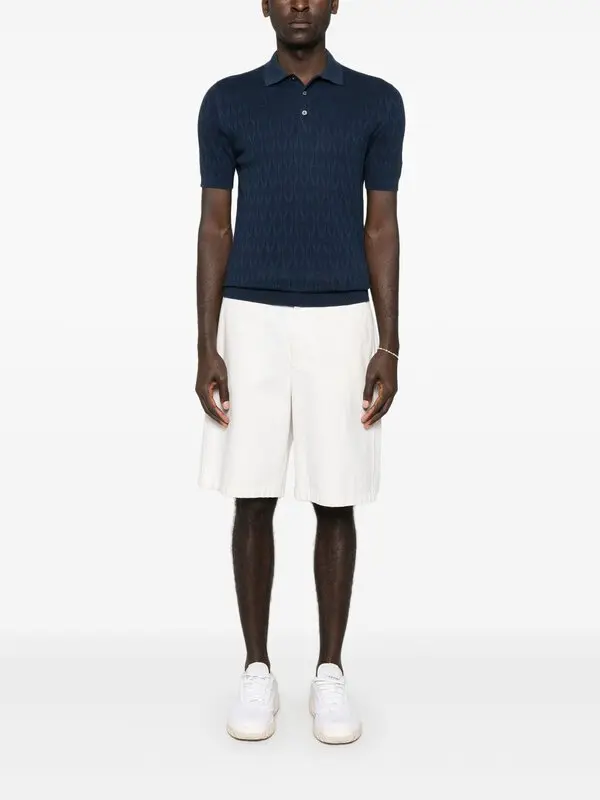 Fedeli Textured Polo Shirt - Blue
