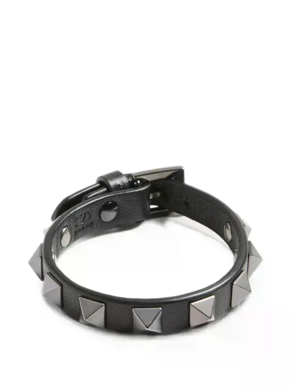 Valentino Garavani Rockstud Leather Bracelet - Black