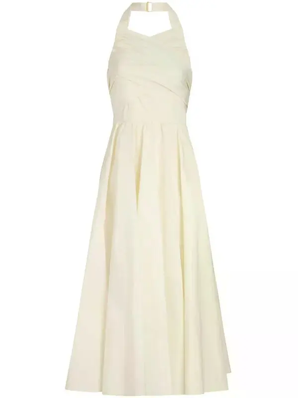 PATOU Halterneck Faille Maxi Dress - Neutrals