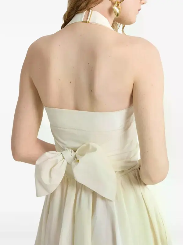 PATOU Halterneck Faille Maxi Dress - Neutrals