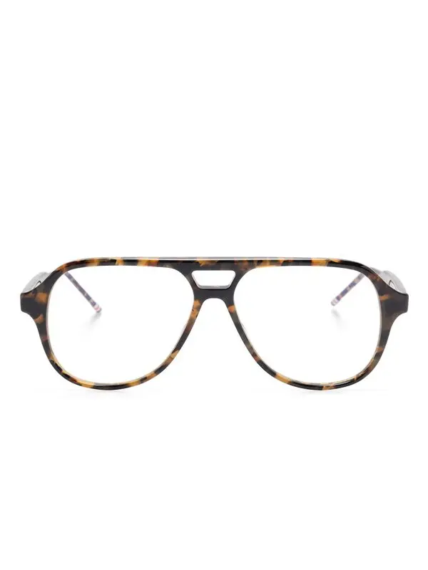 Thom Browne Pilot-frame Glasses - Brown