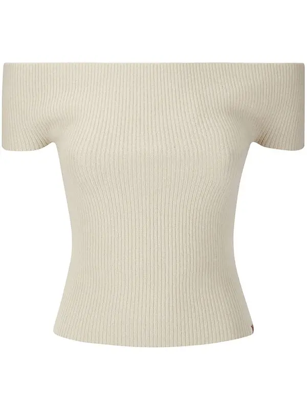 EXTREME CASHMERE X Ribbed Top - White