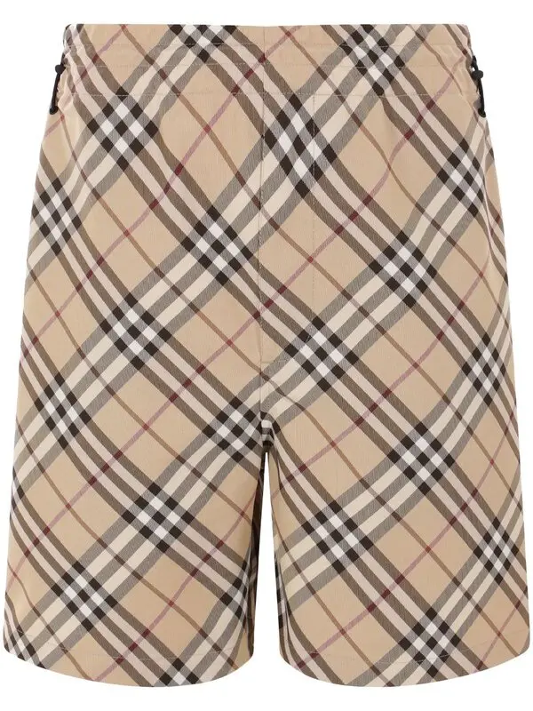 Burberry Check Twill Shorts - Brown