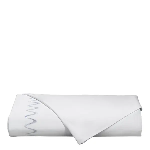 DEA LUXURY LINENS Dea Palm Beach Tc Pelago Embroidery Duvet Cover, King - White/ice