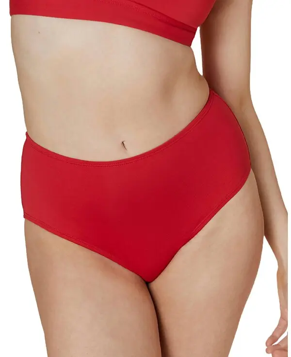 ANDIE High Waisted Bikini Bottom - Cherry Red