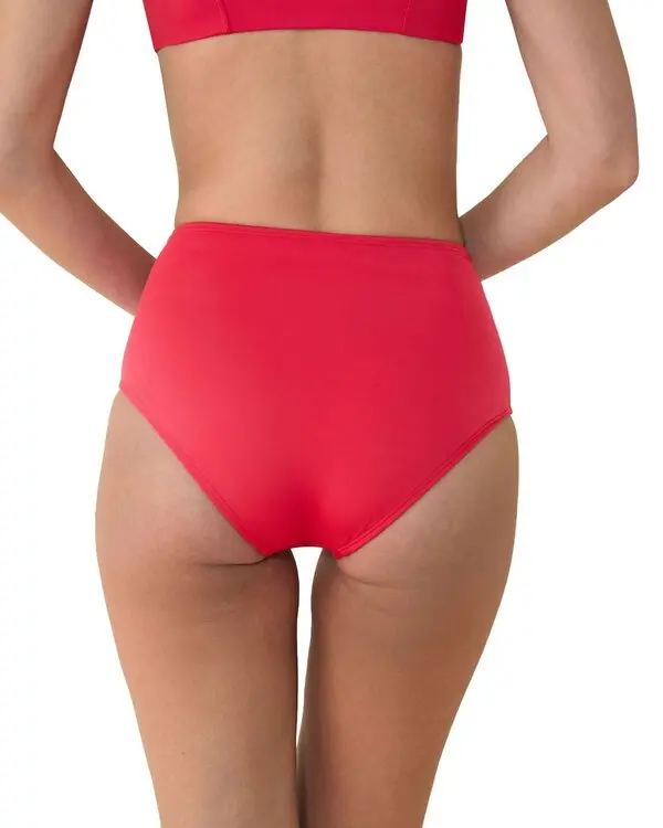 ANDIE High Waisted Bikini Bottom - Cherry Red