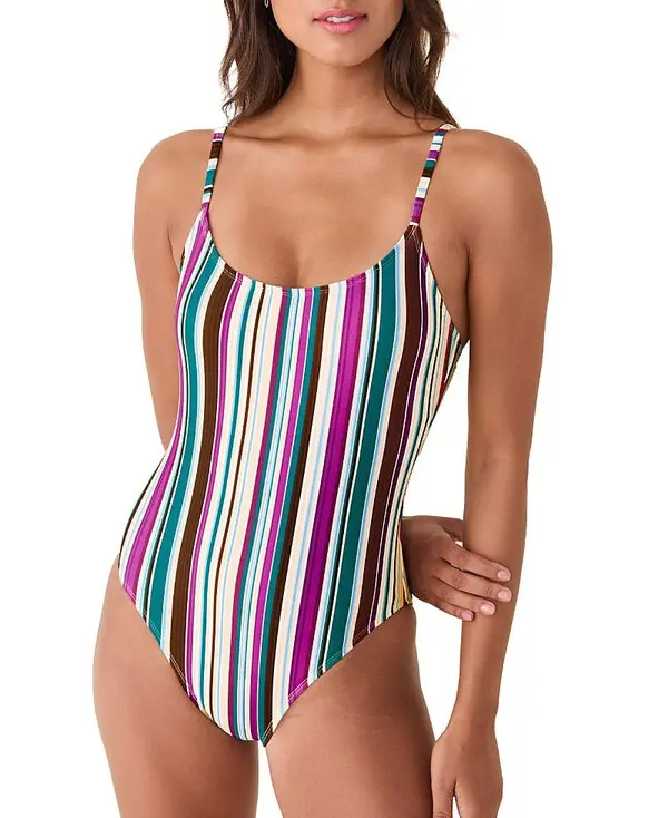 ANDIE Amalfi Scoop Neck One Piece Swimsuit - Retro Stripe